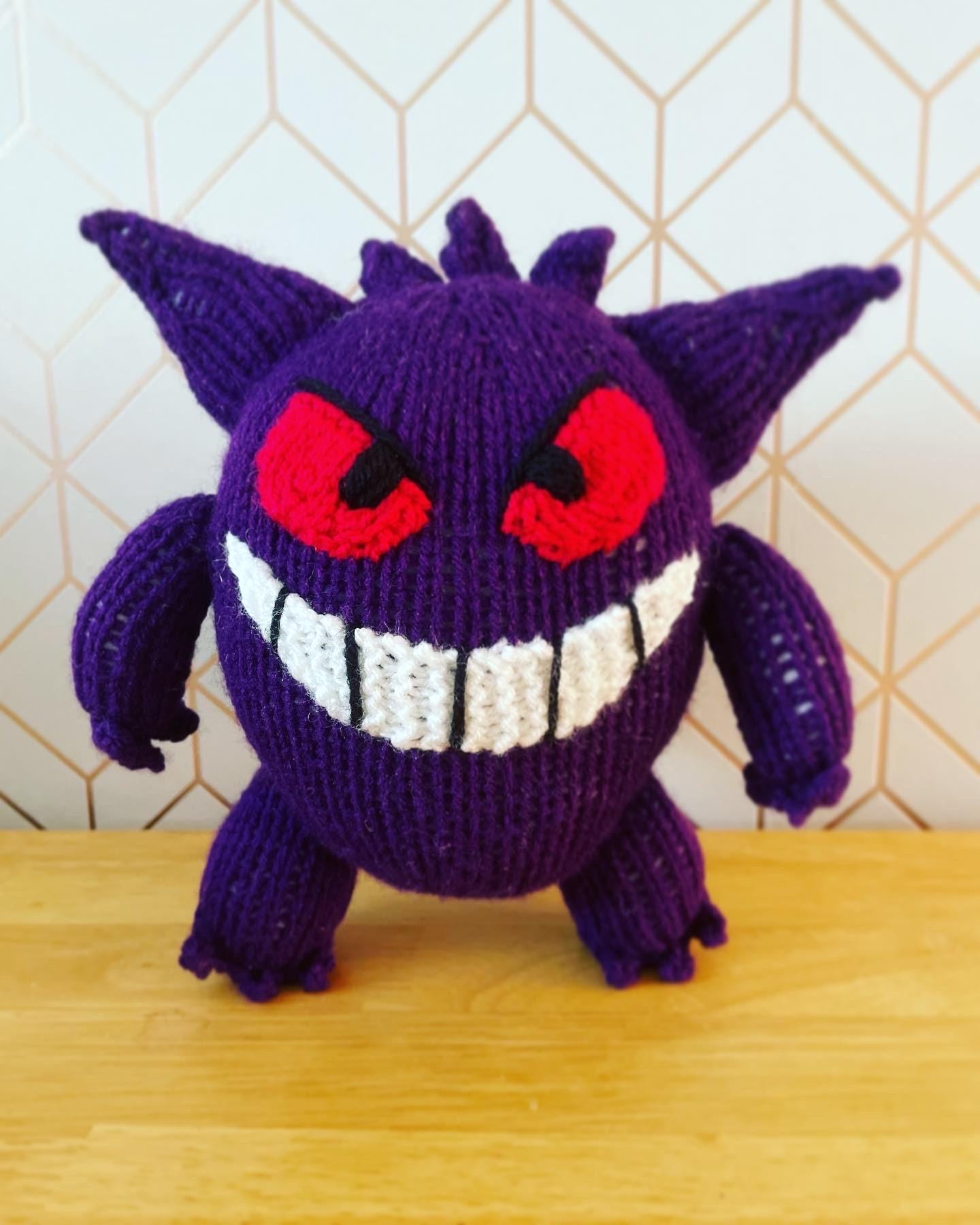 Gengar Pokemon Knitting Pattern Soft Toy Pokemon Plush Animal Stuffed ...