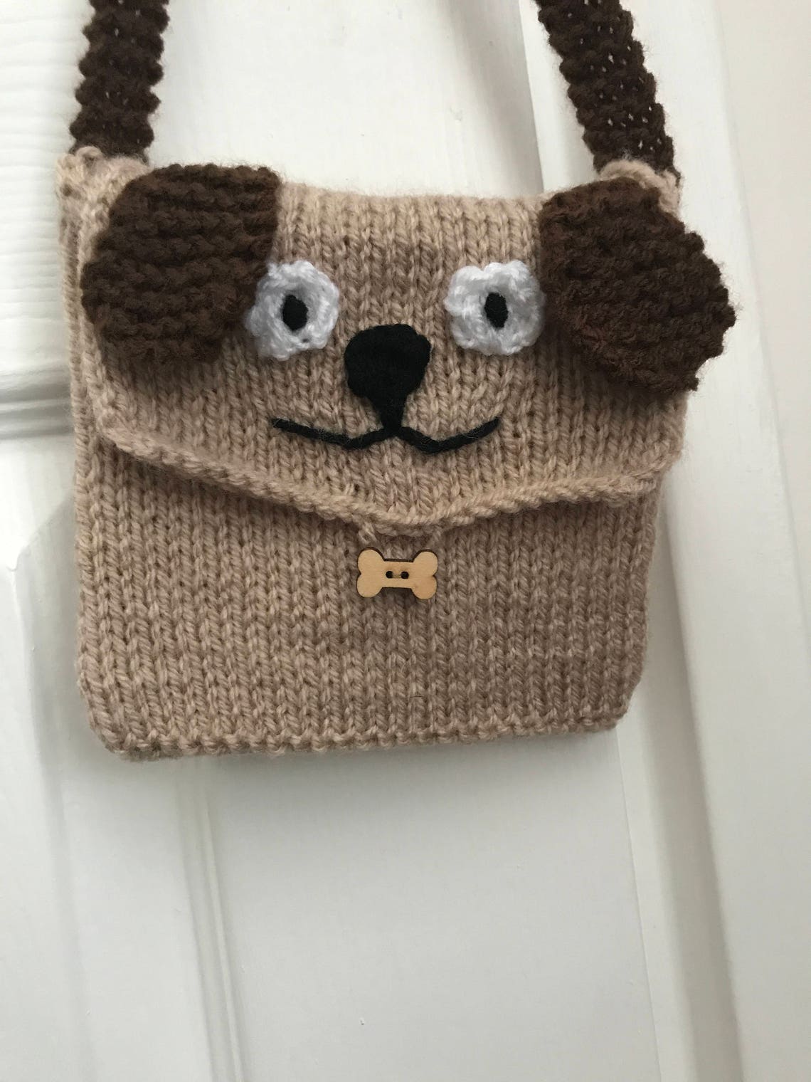 Knitted Dog Bag Pattern: Girls Puppy Purse Tutorial (PDF Download) - Etsy