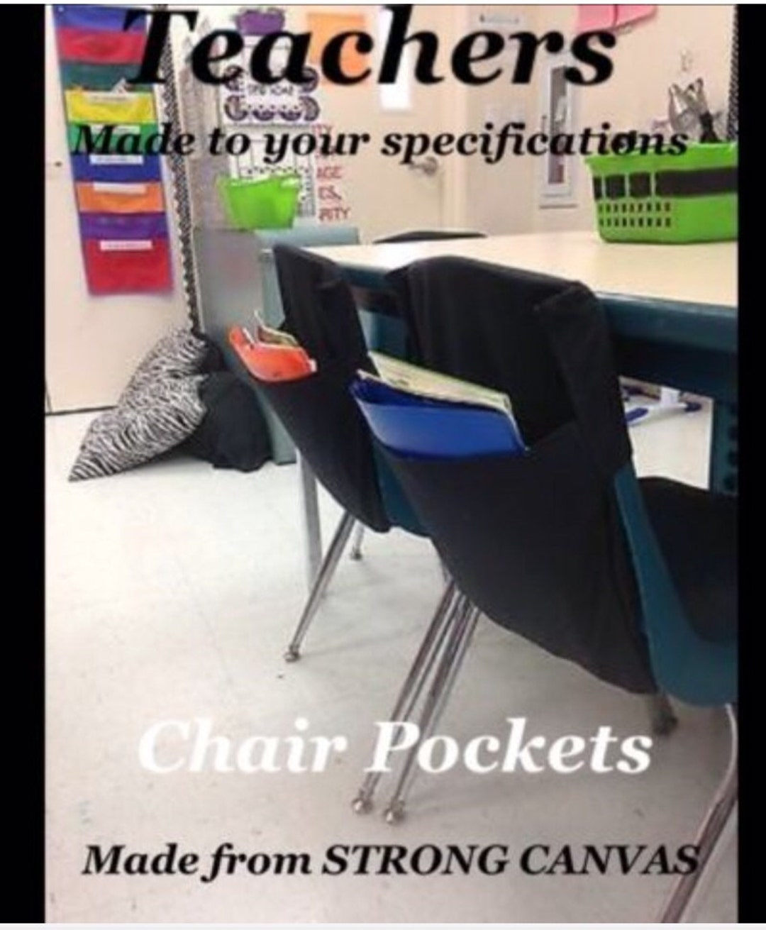 26 Medium Canvas Count Chair Pockets, Chair Back Pocket, Seat Pockets ...