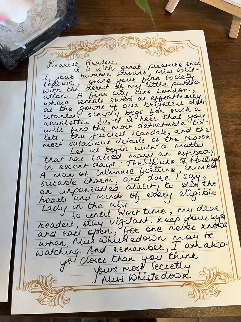 Custom Calligraphy Letters on Vintage Paper - Etsy
