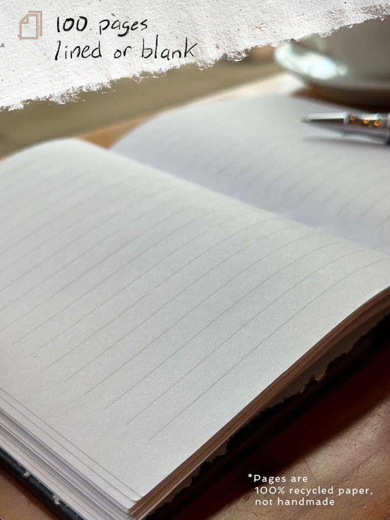 Bare Blue Handmade Paper Journal Hand-bound Hardcover Notebook ...