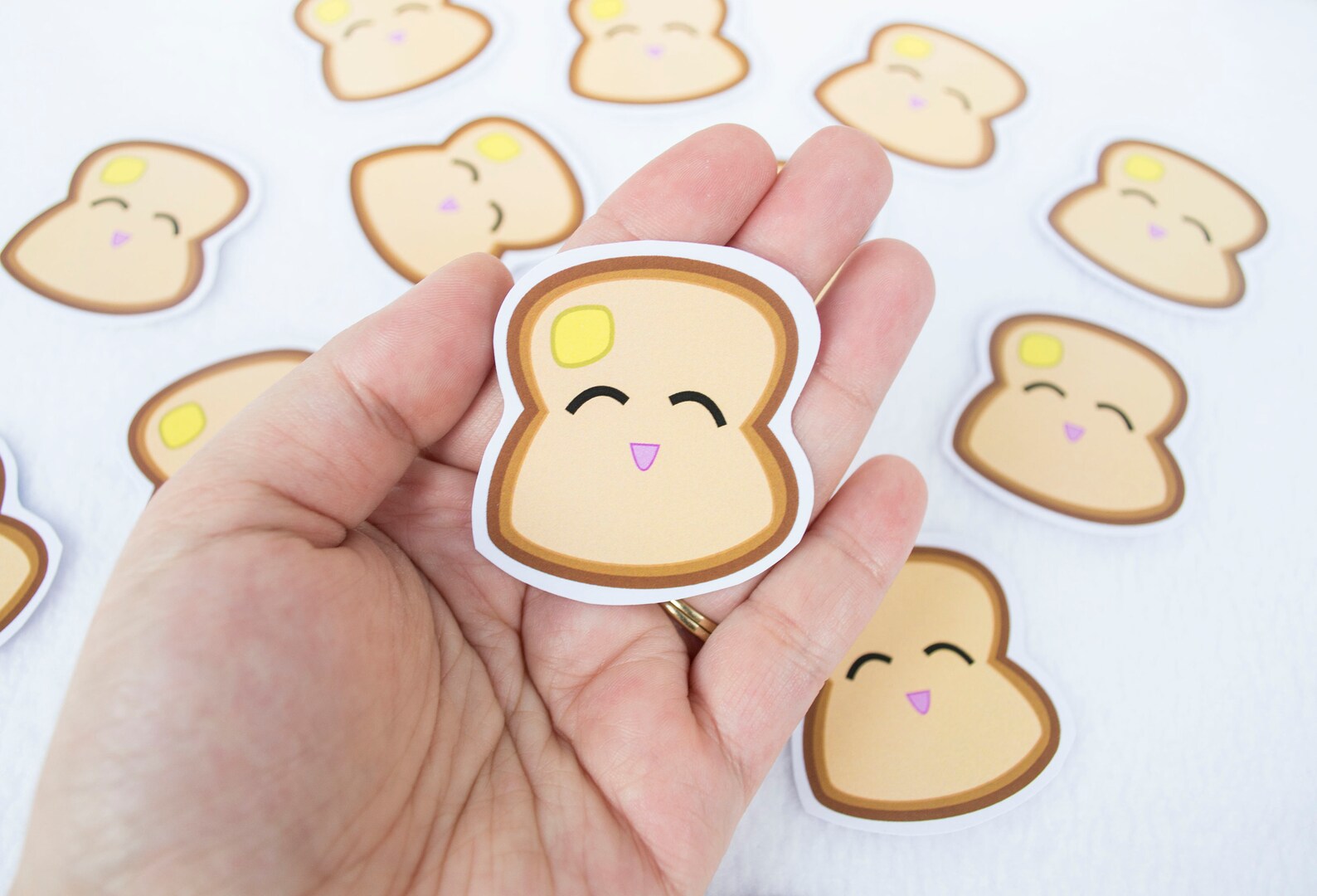 Cute Buttery Toast Sticker Food Foodie Handmade Anime Cartoon | Etsy