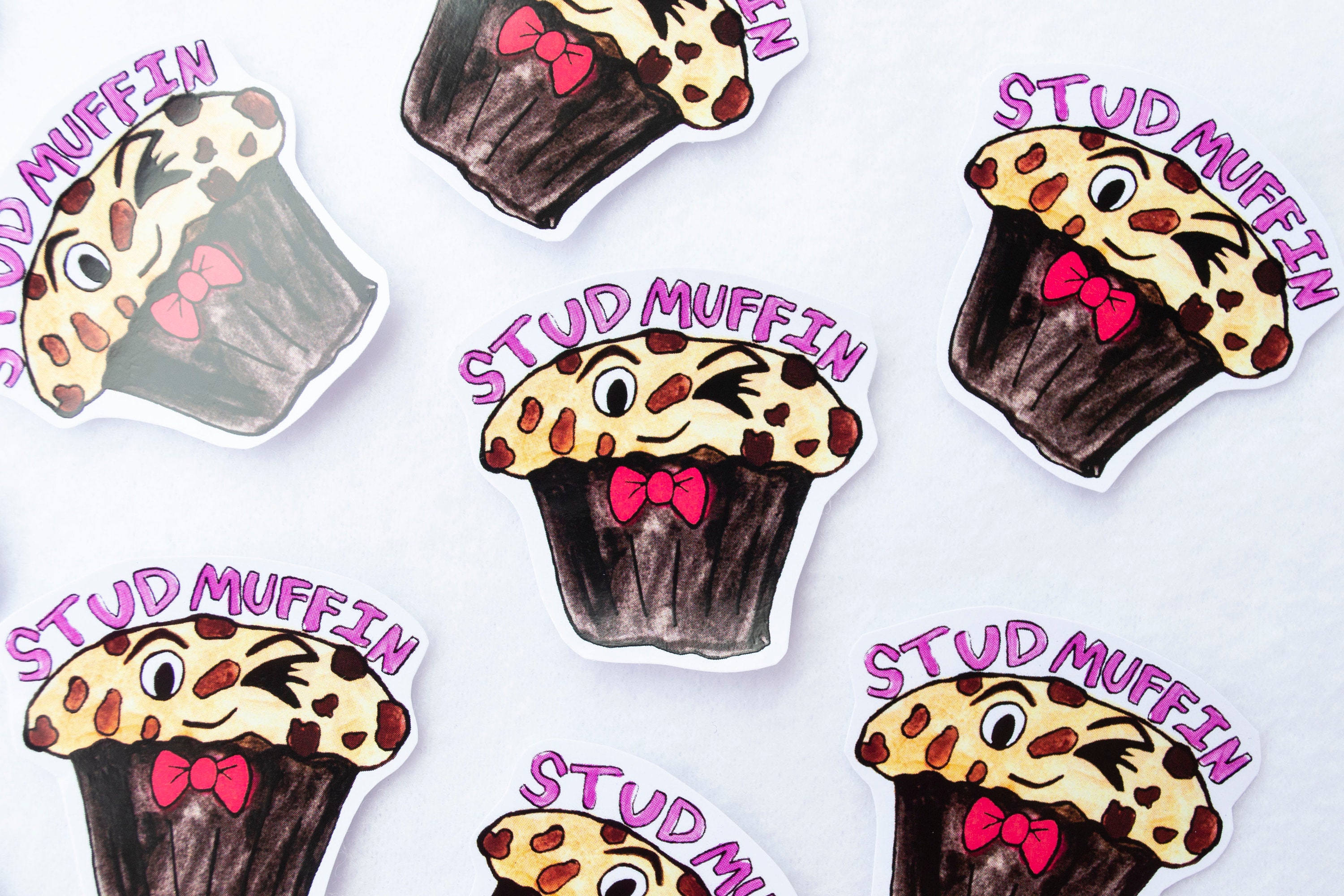 Stud Muffin Watercolor Sticker Cute Kawaii Food Culinary | Etsy