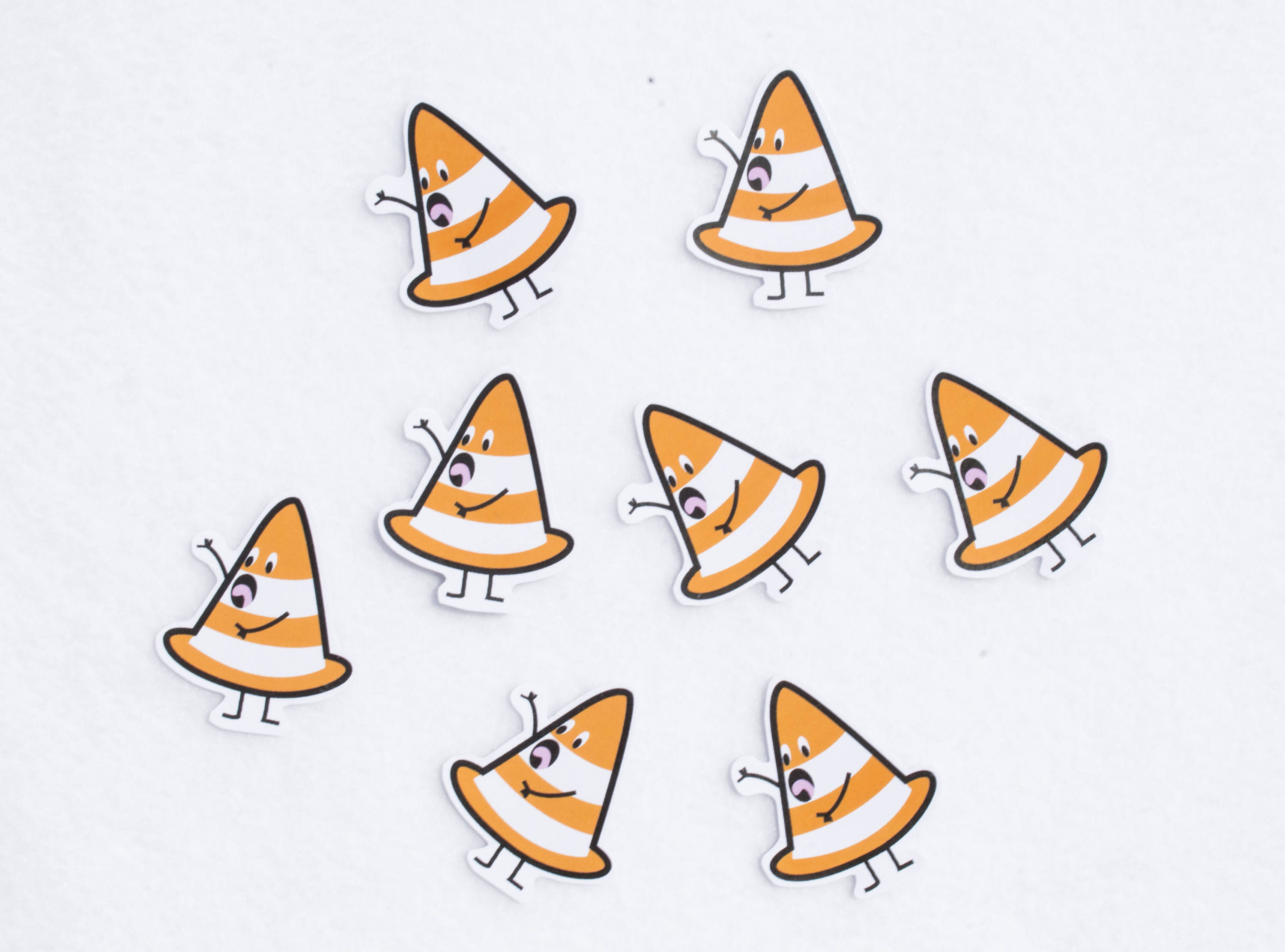 Shocked Traffic Cone Sticker Handmade Gift Ideas Cute Kawaii | Etsy