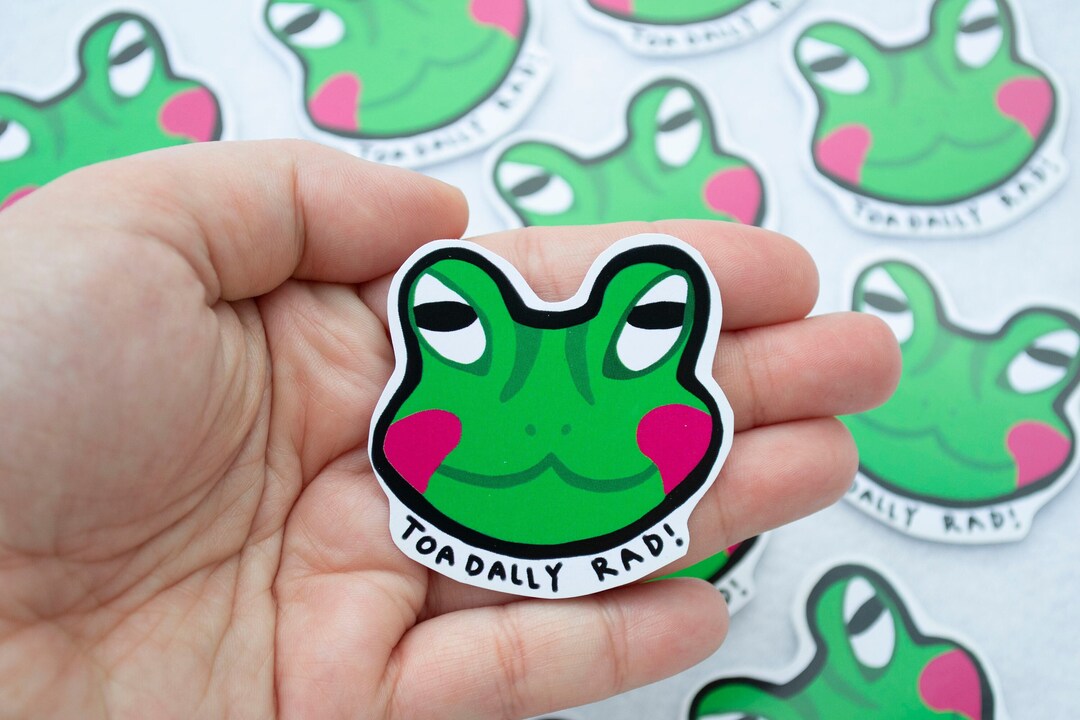 Toadally Rad Frog Toad Sticker - Etsy