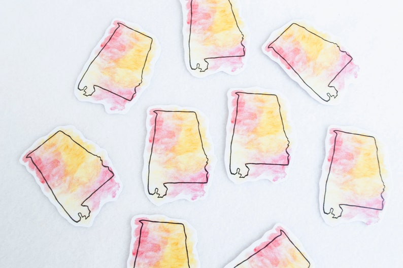 Alabama State Shape Watercolor Sticker - Etsy