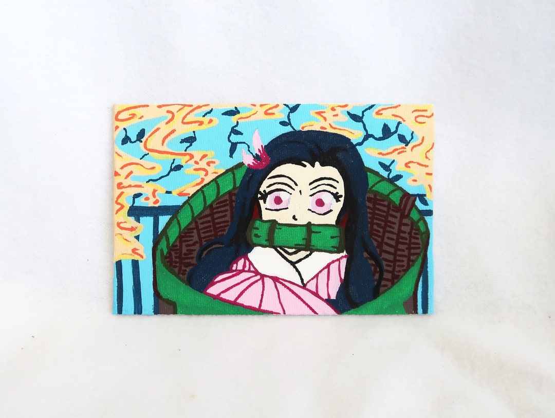 Nezuko Anime Cartoon Tv Show Character Acrylic Painting Hand Painted ...