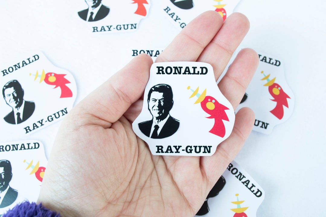 Ronald Ray-gun Pun Funny Sticker - Etsy