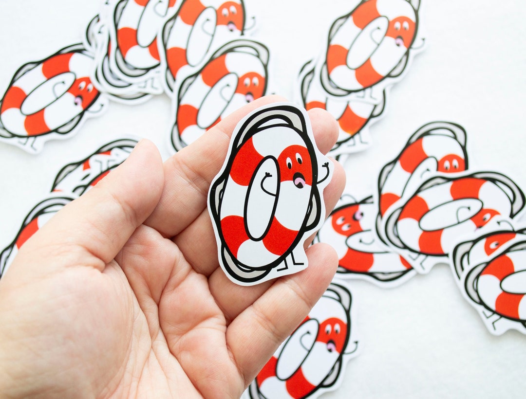 Life Preserver Sticker Stationery Funny Face Character Stickers ...