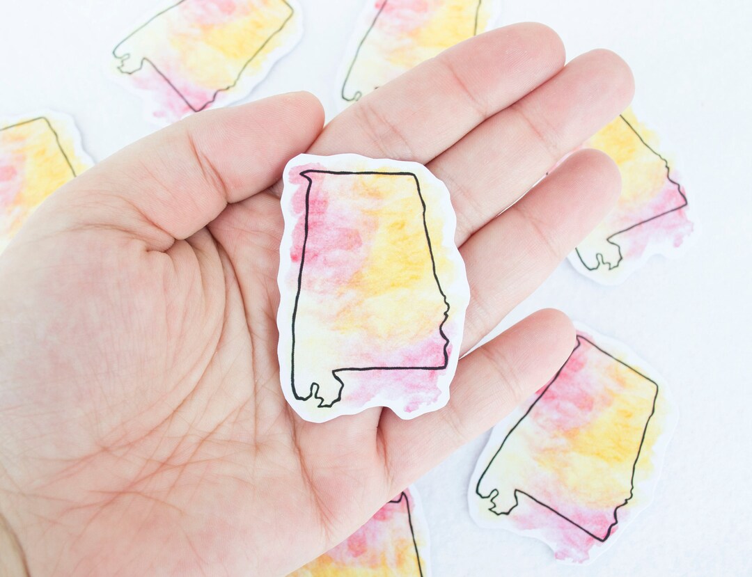 Alabama State Shape Watercolor Sticker - Etsy