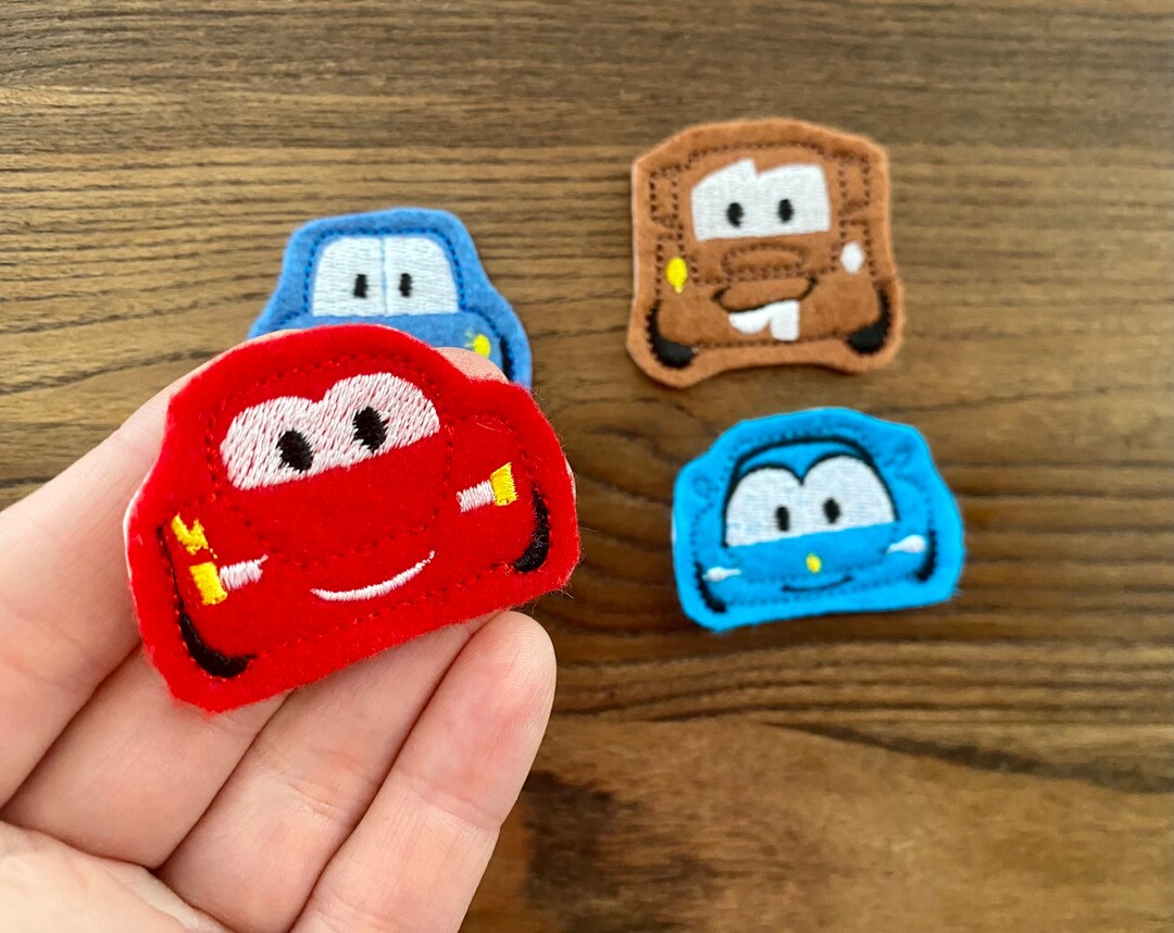 Car Movie Friends Inspired Embroidered Felt Appliques ~ DIY Hair Clips ...