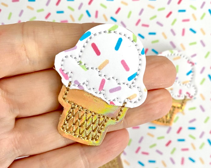 Sprinkle Ice Cream Cone Feltie Summer Felties DIY Hair Clips, Drink ...