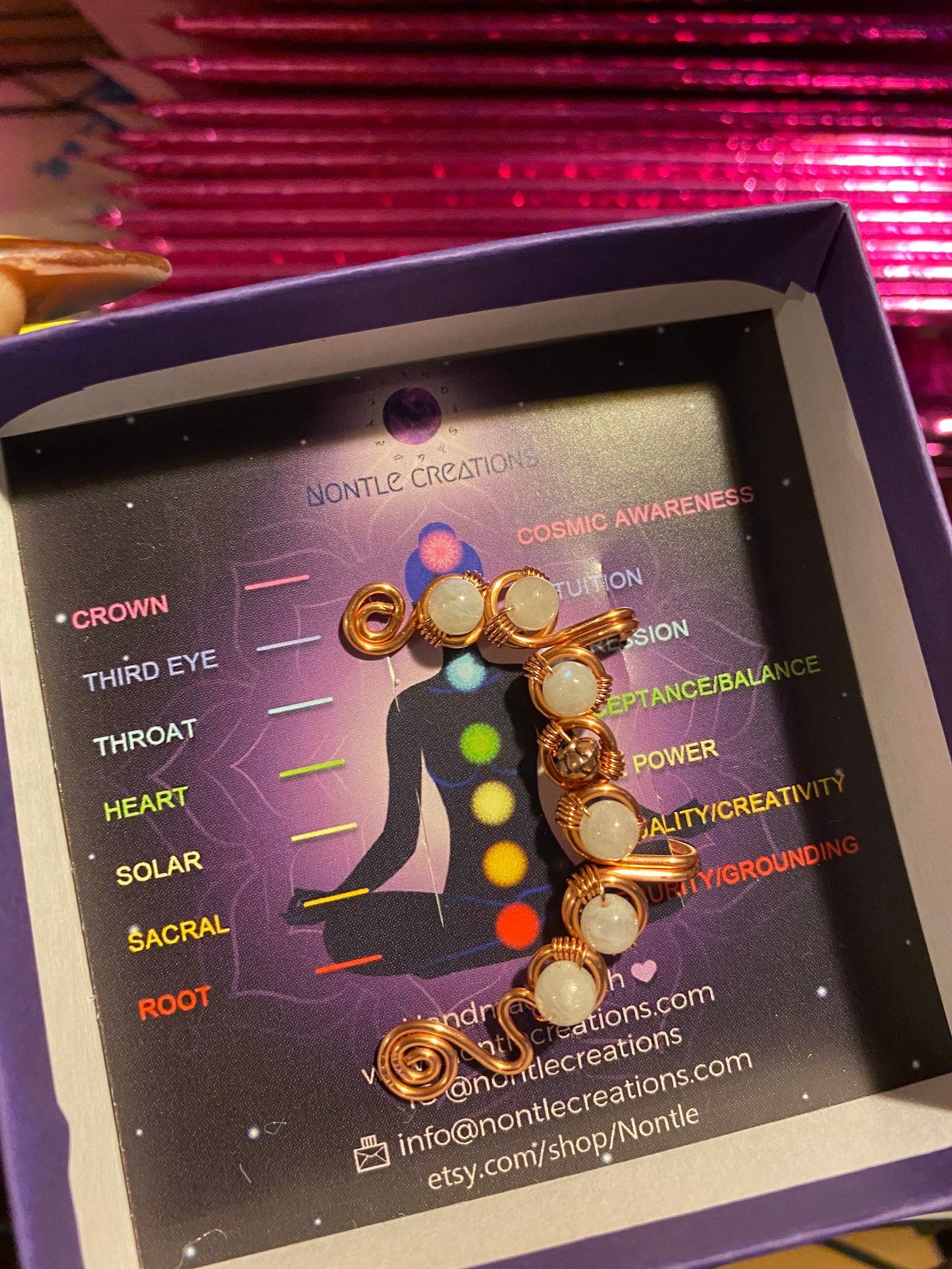 Gold Chakra Ear Cuff, Brass Ear Cuff, Crystal Ear Cuff , Chakra Jewelry ...