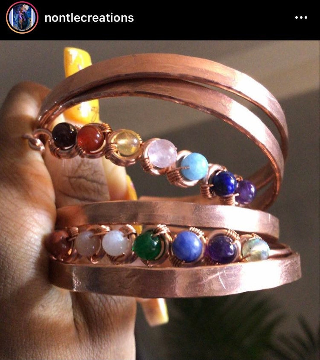 Chakra Bracelet , Copper Bracelet , Crystal Bracelet, Chakra Jewelry ...