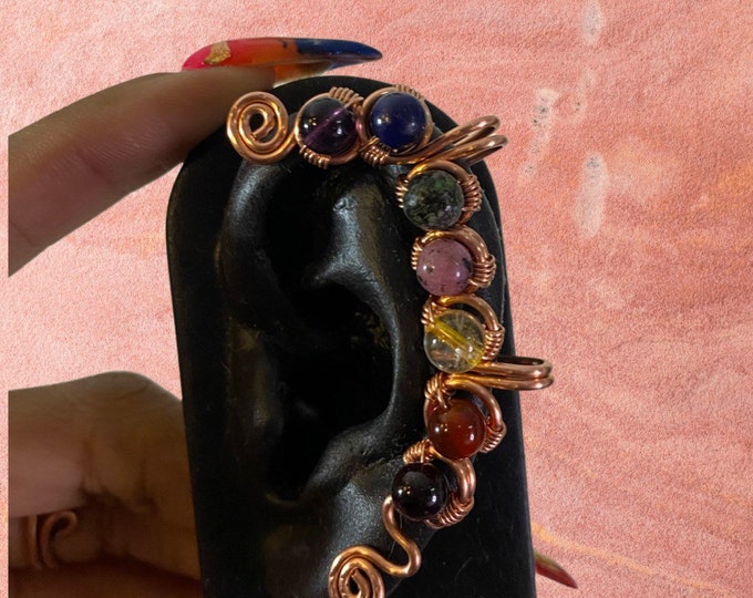 Chakra Ear Cuff Copper Ear Cuff Crystal Ear Cuff Chakra - Etsy