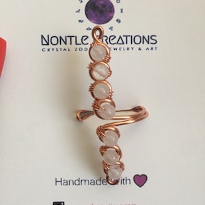 Rose Quartz Copper Ring , Rose Quartz Jewelry, Taurus Jewelry , Zodiac ...