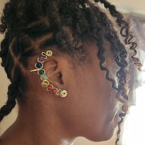 Chakra Ear Cuff, Copper Ear Cuff, Crystal Ear Cuff , Chakra Jewelry ...