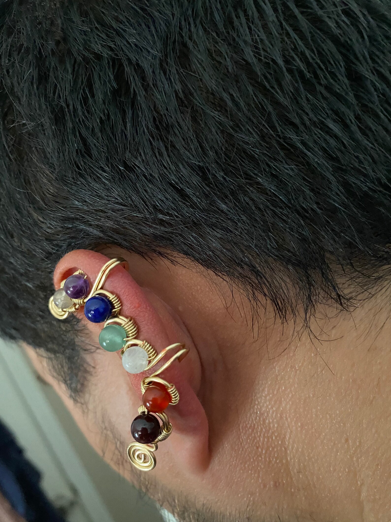 Gold Chakra Ear Cuff Brass Ear Cuff Crystal Ear Cuff - Etsy