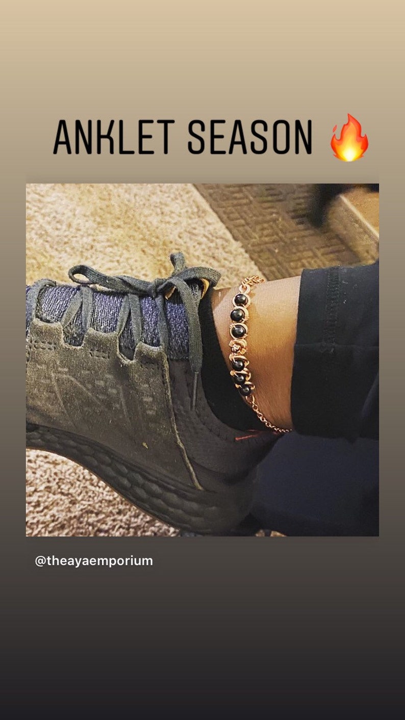 Copper Crystal Anklet Copper Anklets Ankle Jewelry - Etsy