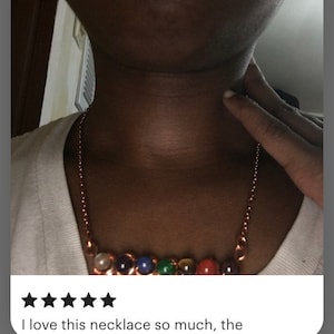 Copper Chakra Necklace, 7 Stone Rainbow, Yoga Jewelry - Etsy