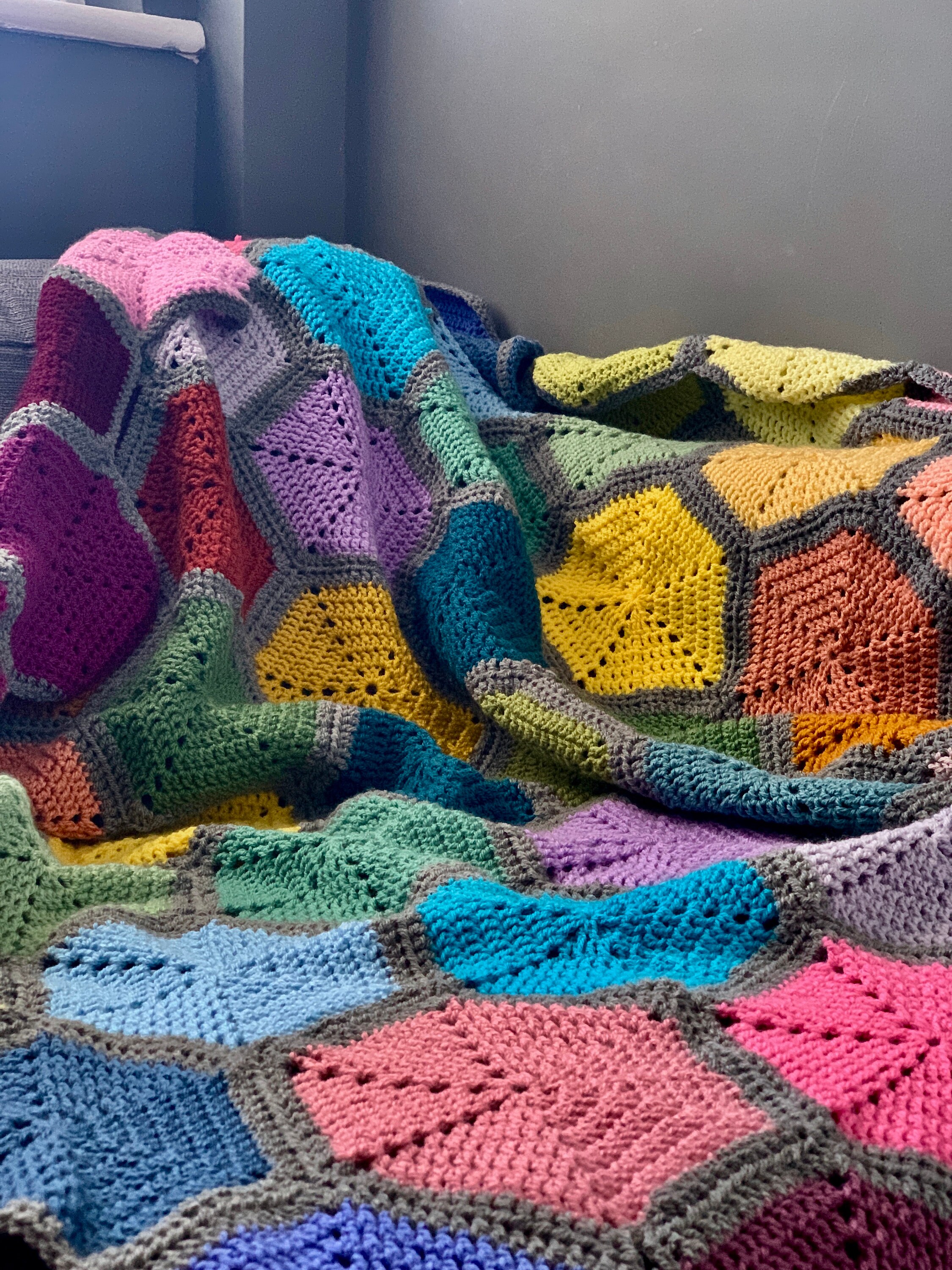 Blanket Pattern PDF- Instant Download - Hexilove, Hexagon Blanket ...