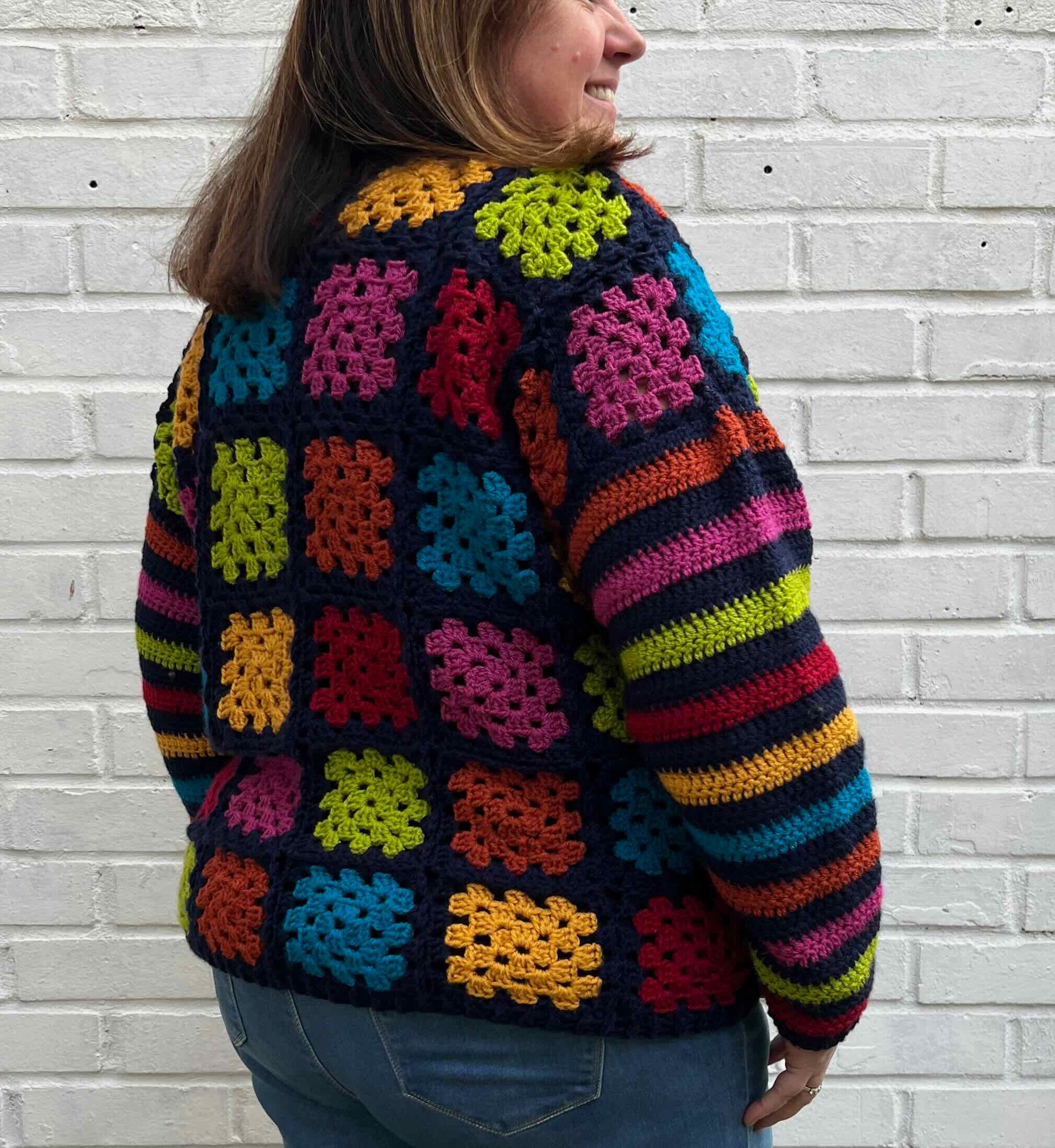 Rainbow Granny Square Sweater - Etsy