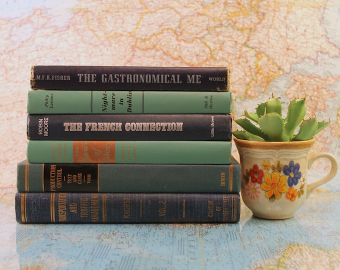 Vintage Book Set Colorful Books Antique Book Set Book Decor Centerpiece ...