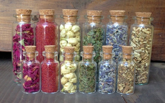 Glass Corked Vials Magic Love/sensual Herbs Kit - Etsy