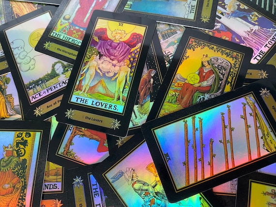78 Holographic Cards Tarot Deck Set Future Telling Card Board | Etsy