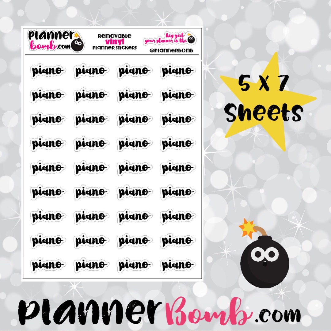 Clearance: Piano Cursive Vinyl Removable Planner Stickers - Etsy
