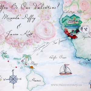 Custom Wedding Map/love Story Map - Etsy