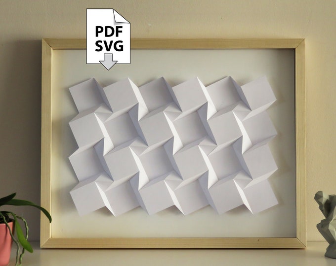 Papercraft Wall Decoration Easy DIY Geometric Pattern Relief Paper Art ...