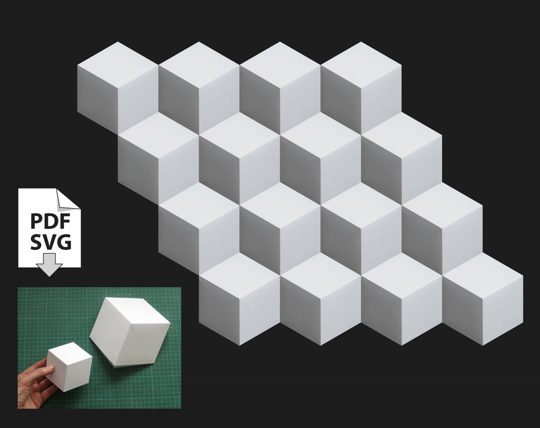 Wall Tile DIY Papercraft Template Easy Decoration Mosaic Geometric ...