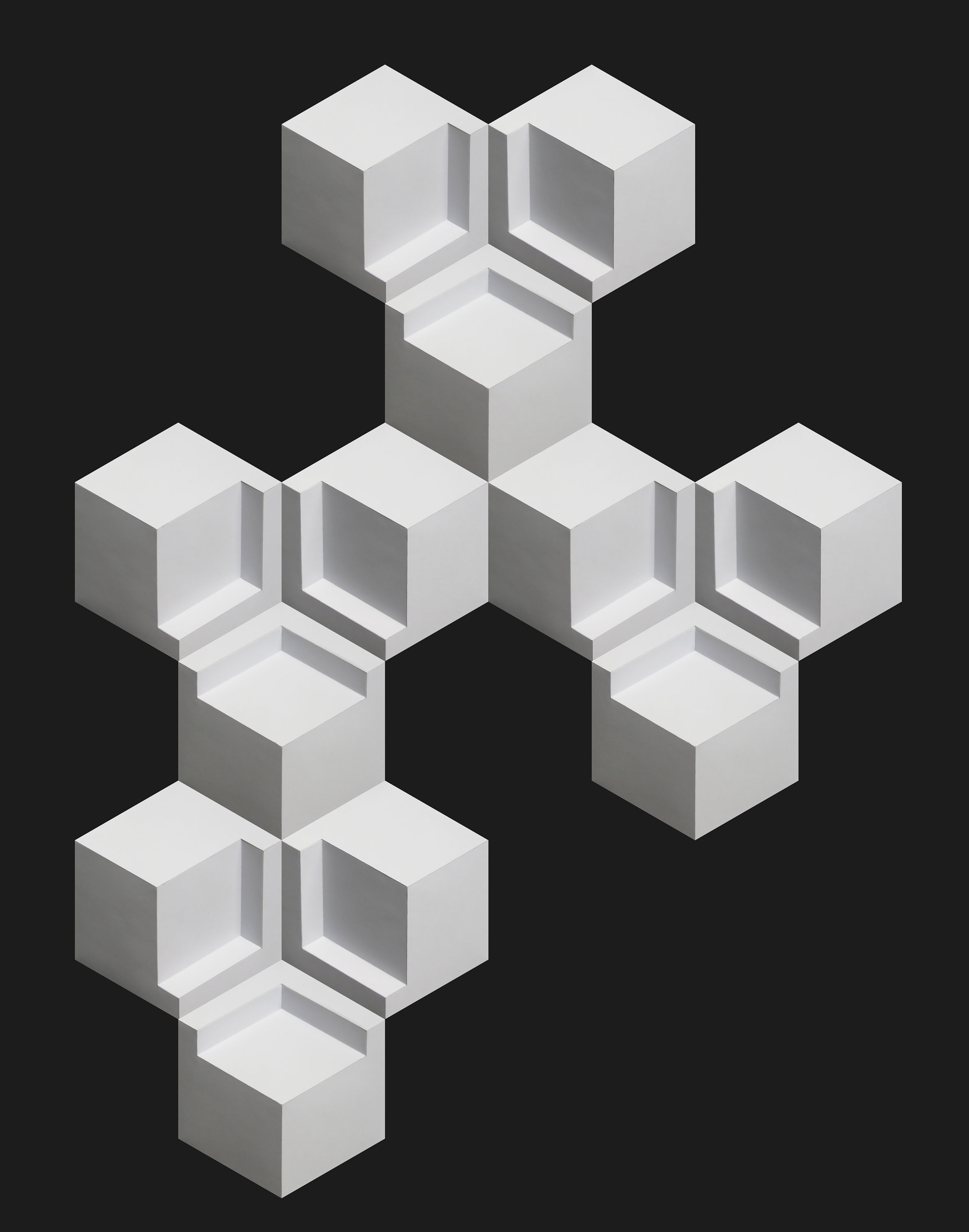 Papercraft Easy DIY Wall Tile Hexagon Escher Stairs Mosaic Geometric ...