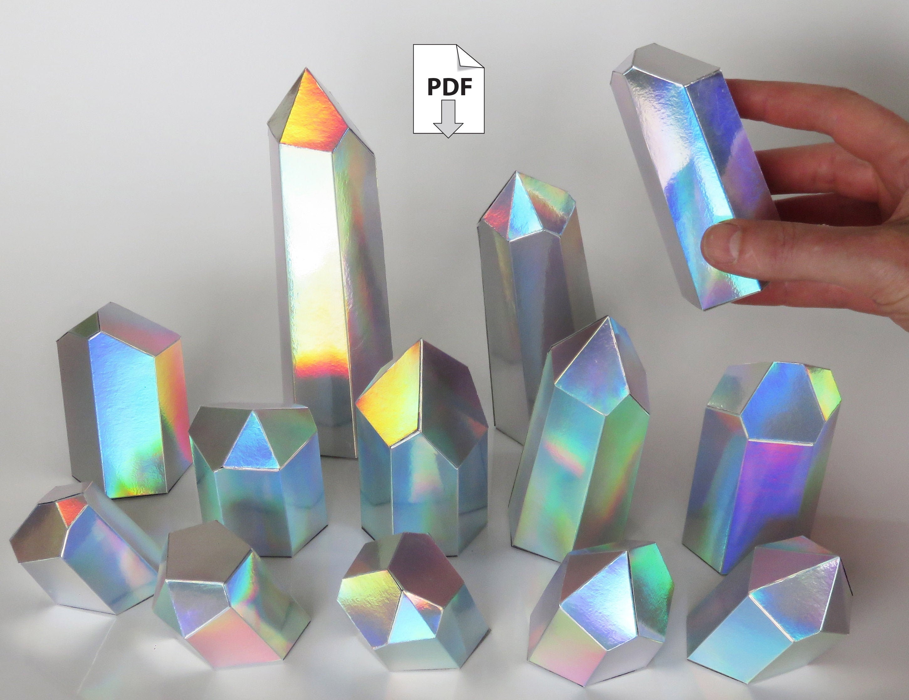 Crystal papercraft easy DIY folding baseplate pdf download | Etsy