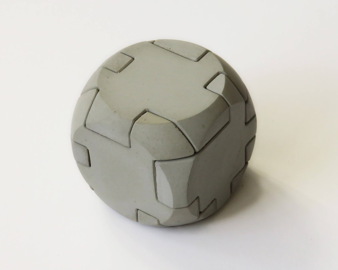 Concrete Puzzle “dice” Concrete Cement Cube Gray 3D Gift Architect ...