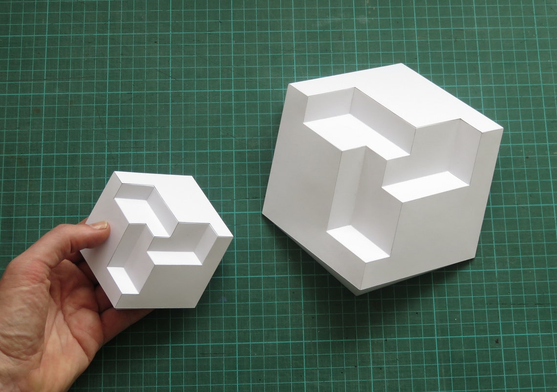 Papercraft Easy DIY Wall Tile Hexagon Escher Stairs Mosaic Geometric ...