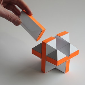 Papercraft Knot "cross" 3D Interlocking Burr Puzzle Interactive Object ...