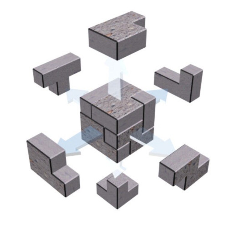 3 Concrete Puzzles cube Cement Puzzle Home Decor 3D Gift - Etsy