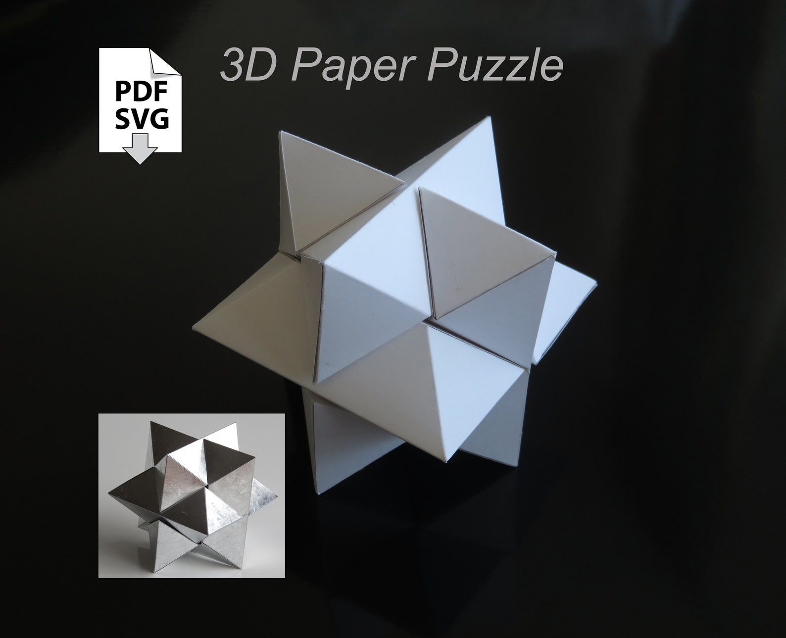 Papercraft Knot "star" Interlocking Burr Puzzle Interactive Object ...