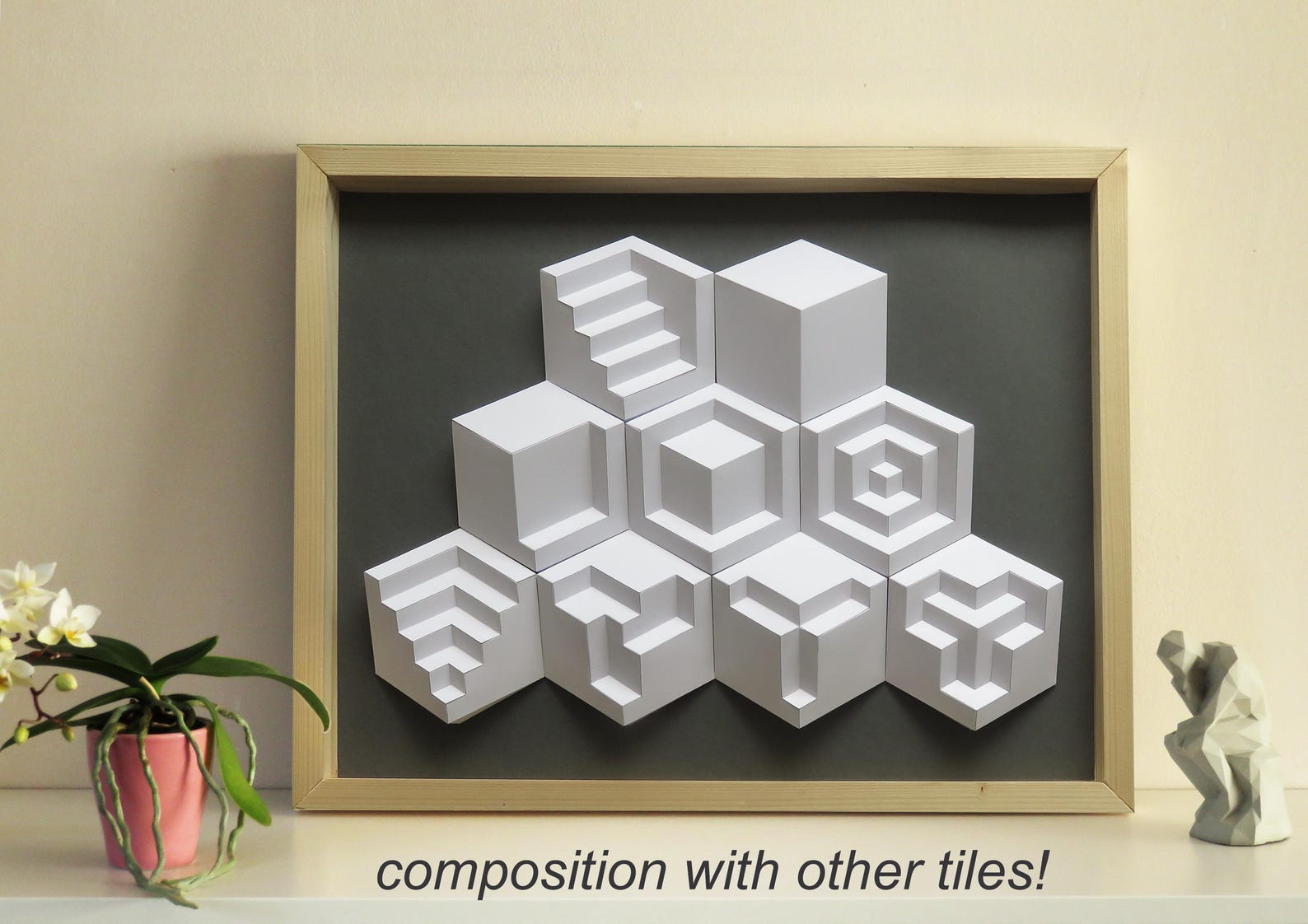Papercraft Easy DIY Wall Tile Decoration Mosaic Geometric Tile Escher ...