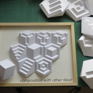 Papercraft Easy DIY Wall Tile Decoration Mosaic Geometric Tile Escher ...