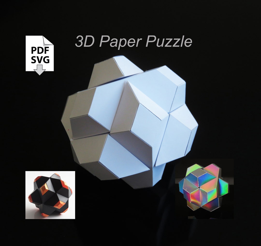 Papercraft Knot "diamond" 3D Interlocking Burr Puzzle Interactive ...