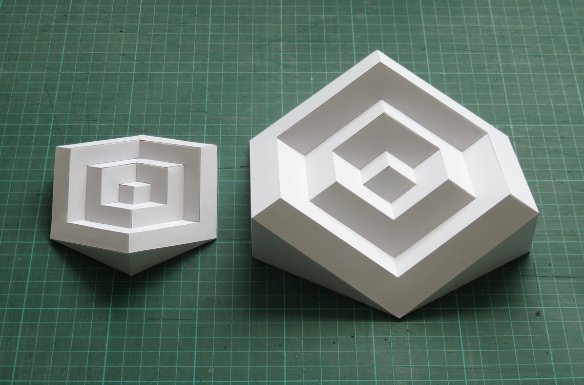 Papercraft Easy DIY Wall Tile Hexagon Escher Stairs Mosaic Geometric ...
