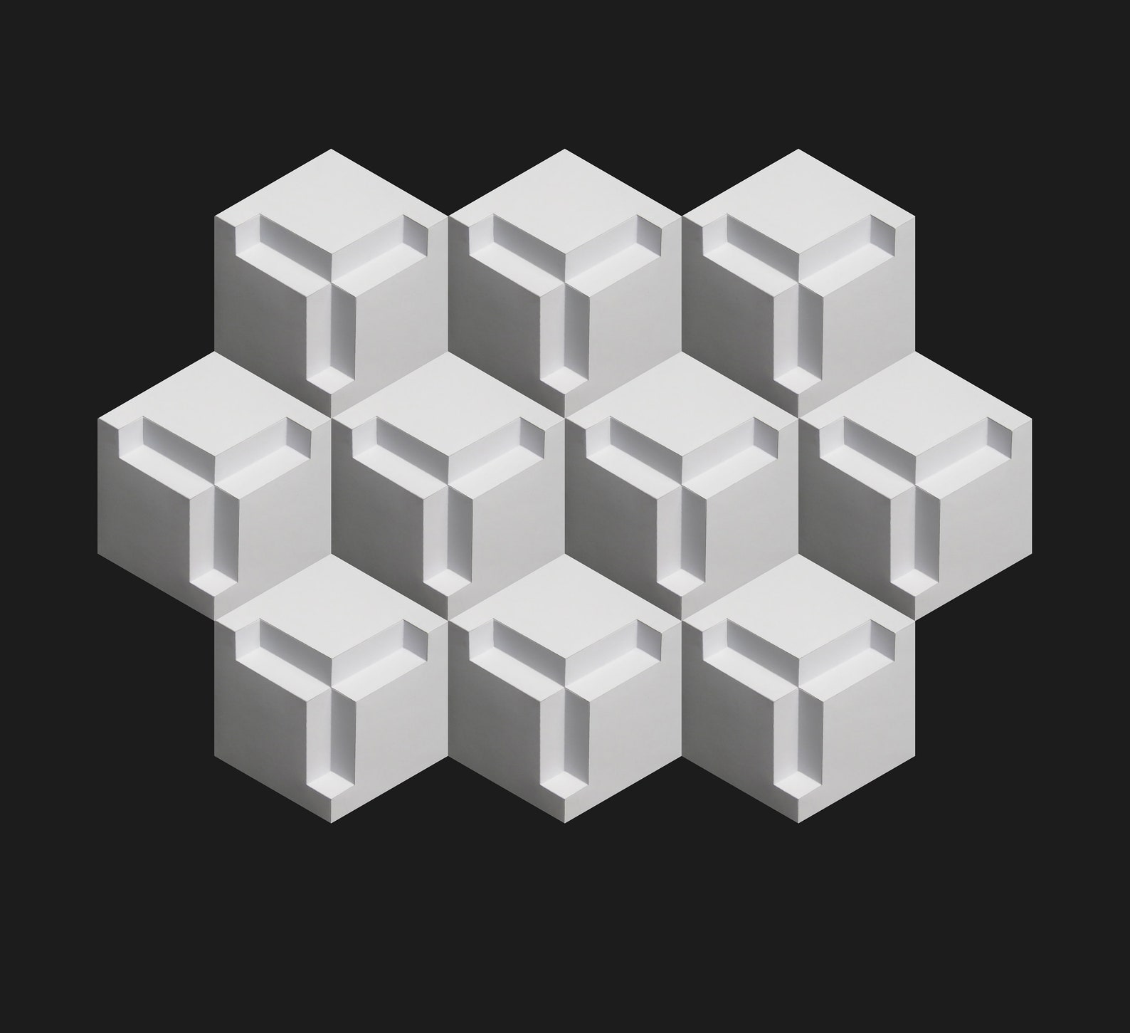 Papercraft Easy DIY Wall Tile Hexagon Escher Stairs Mosaic Geometric ...