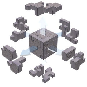 3 Concrete Puzzles “cube” Cement Puzzle Home Decor 3D Gift Architect ...