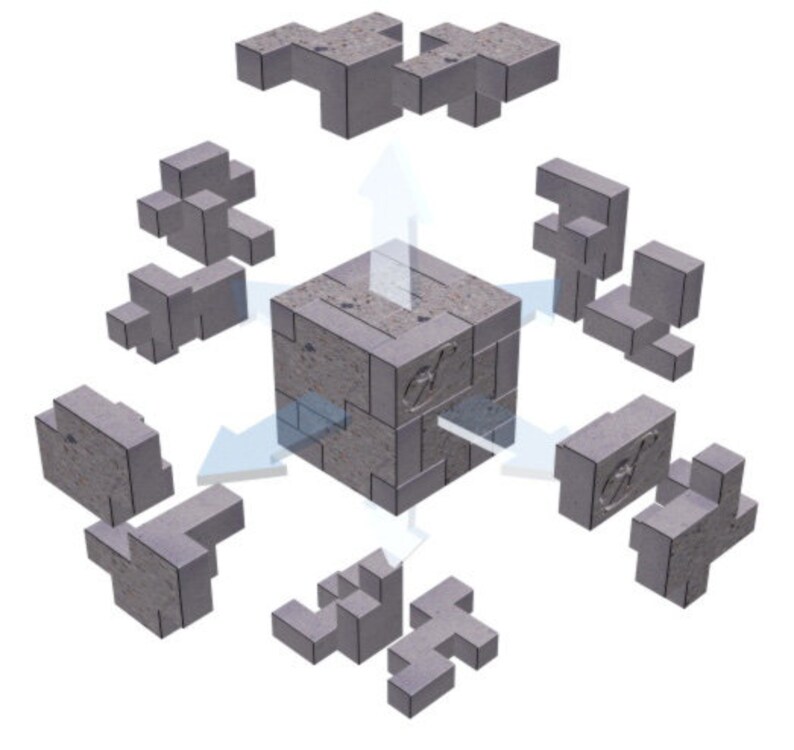 3 Concrete Puzzles cube Cement Puzzle Home Decor 3D Gift - Etsy