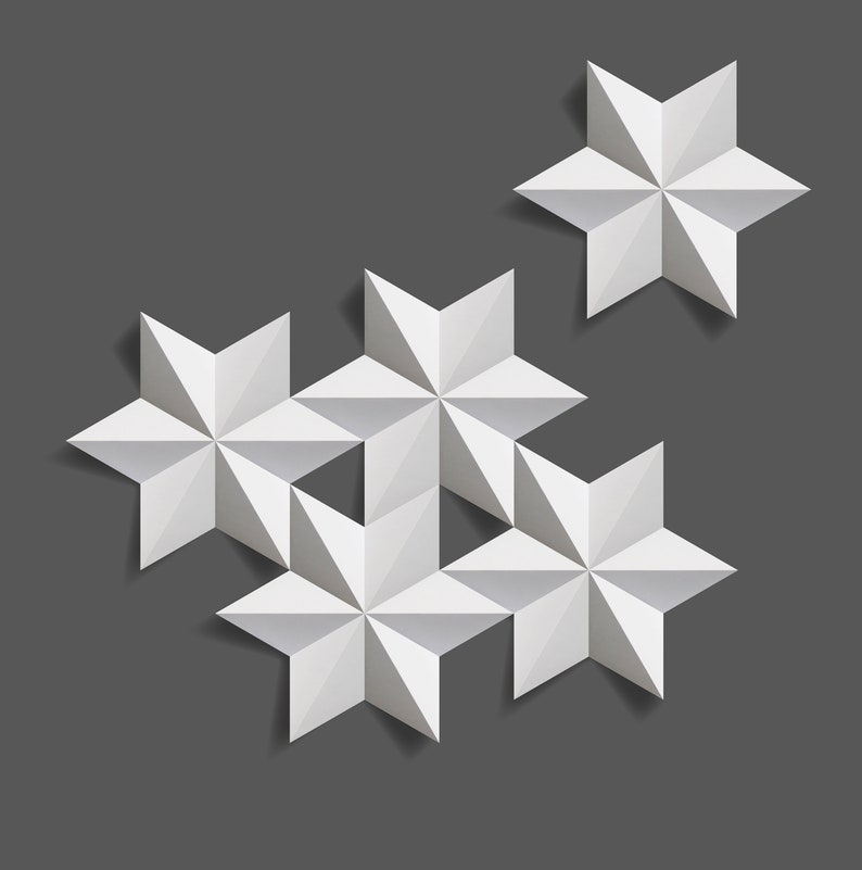 Papercraft Wall Decor Easy DIY Tile Hexagon Escher Mosaic - Etsy