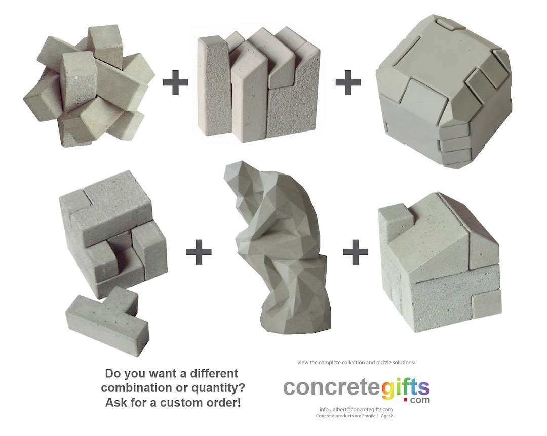 Concrete Giftbox Gift Set Containing Six Different Intriguing Concrete ...
