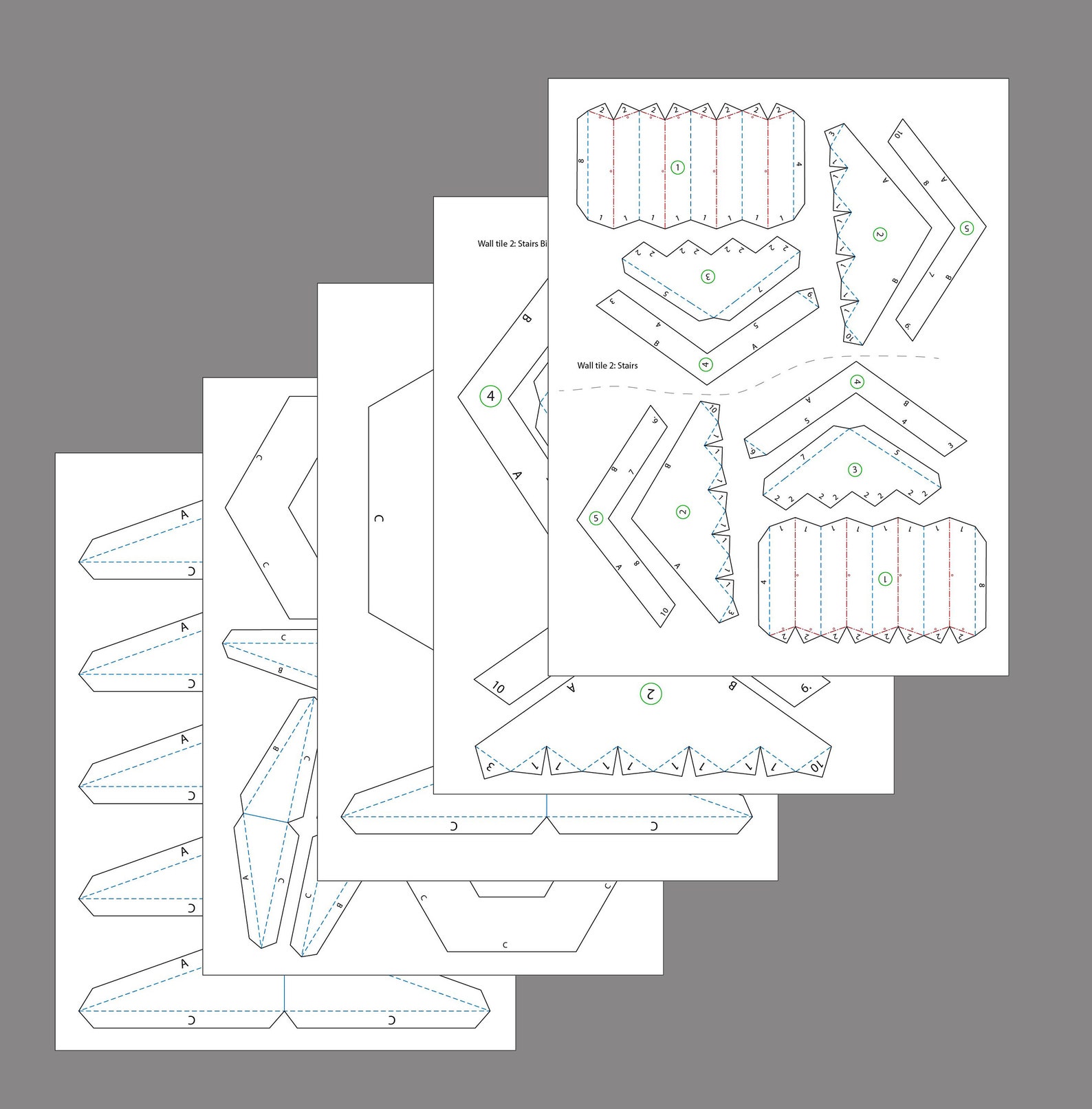 Papercraft Easy DIY Wall Tile Decoration Mosaic Geometric Tile Escher ...